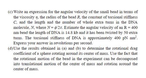 DNA Twist Experiment Points A Molecule Chegg Com