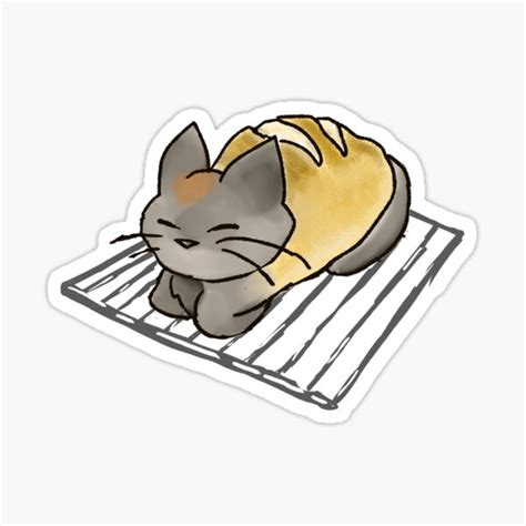 Bread Kitty Sticker For Sale By Allthebeanz Redbubble