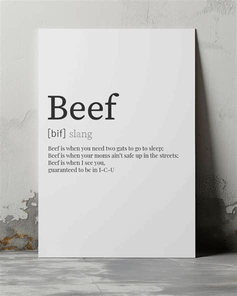 Whats Beef Dictionary Style Digital Download For Prints Etsy