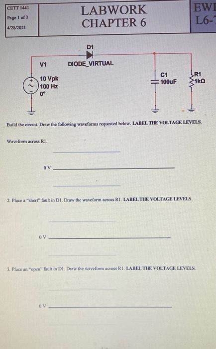 Solved Build The Circuit Draw The Following Waveforms