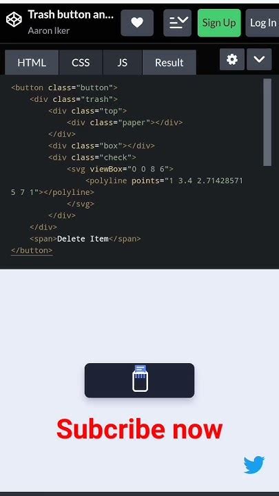 Delete Animation Button With Htmlcss Javascript Youtube
