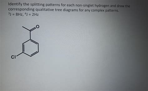 Solved Identify The Splitting Patterns For Each Non Singlet Chegg