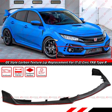 2017 2021 Honda Civic Type R Fk8 Oe Style Textured Front Bumper Lip
