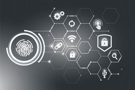 Free Vector | Data security technology template psd with fingerprint scan