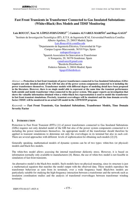 Pdf Fast Front Transients In Transformer Connected To Gas Insulated Substations Whiteblack