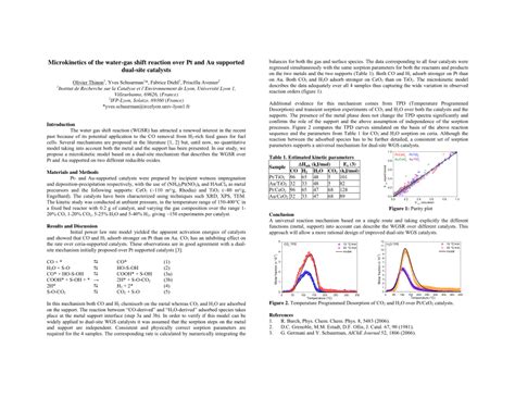 Pdf Kinetics Of The Water Gas Shift Reaction Over Pt And Au Supported Bifunctional Catalysts