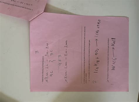 solved 3 ldentify the type of chemical reaction taking