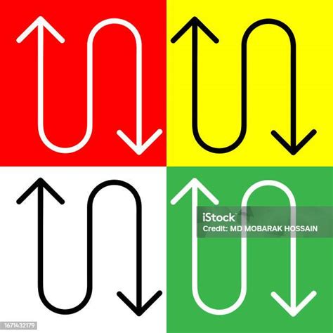 Zigzag Arrows Up And Down Vector Icon Lineal Style Icon From Arrows Chevrons And Directions