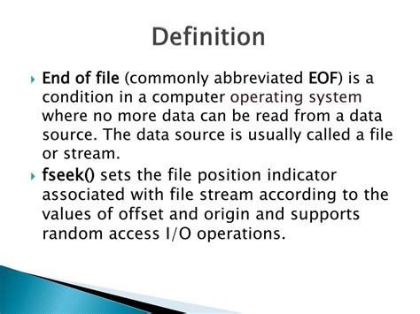 ppt eof and fseek powerpoint presentation free download id 5511066
