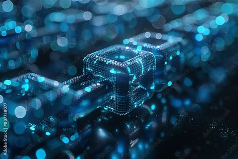 Blockchain Technology Abstract With Secure Interconnected Blocks