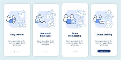Benefits Of Co Ops Light Blue Onboarding Mobile App Screen Partnership Walkthrough 4 Steps