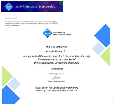 Acm Professional Membership Research Publications Ifet India Computing Dr T Ananth Kumar