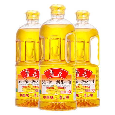 鲁花5s一级压榨花生油1l3实惠组合装食用油买一赠四家庭装虎窝淘