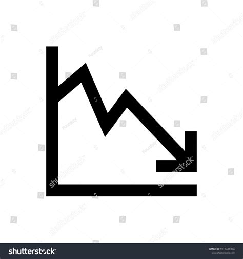 graph down reduce progress glyph icon stock vector royalty free