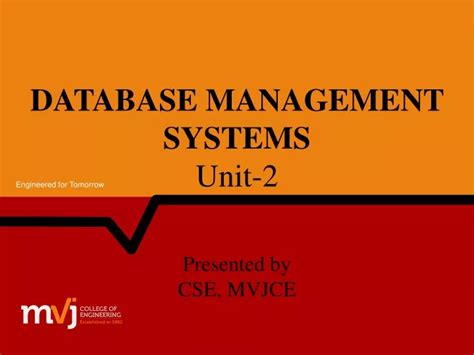 Ppt Database Management Systems Unit 2 Powerpoint Presentation Free
