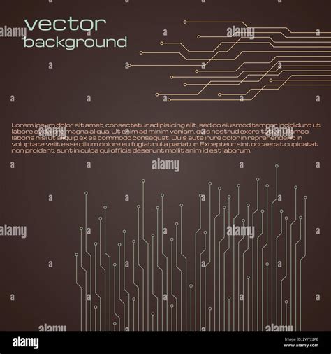 Abstract Technological Brown Background With Elements Of The Microchip