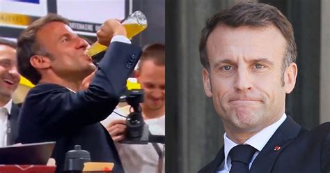 Президентът на Франция доказа че може да пие бира на екс видео •