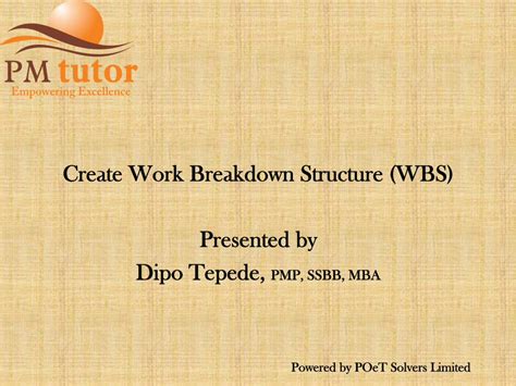 PDF Create Work Breakdown Structure WBS Presented By Dipo