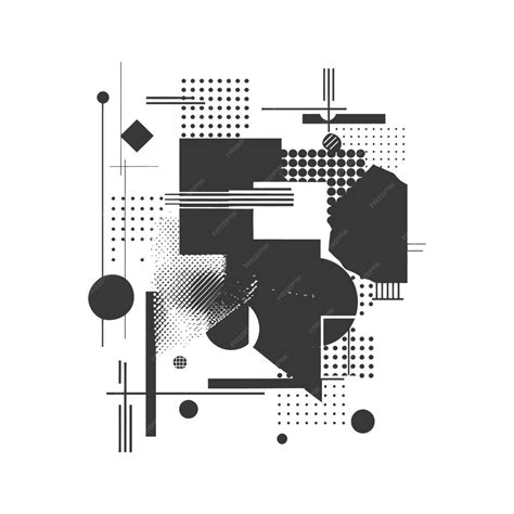 Premium Vector Abstract Geometric Shapes Using Bauhaus Memphis Design