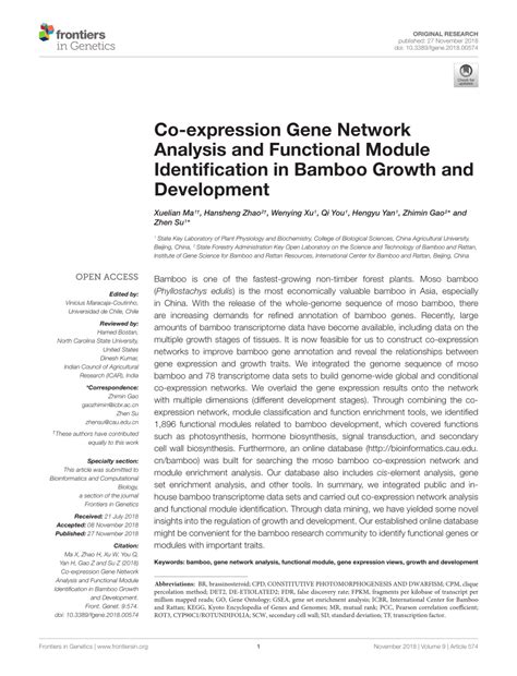 Pdf Co Expression Gene Network Analysis And Functional Module