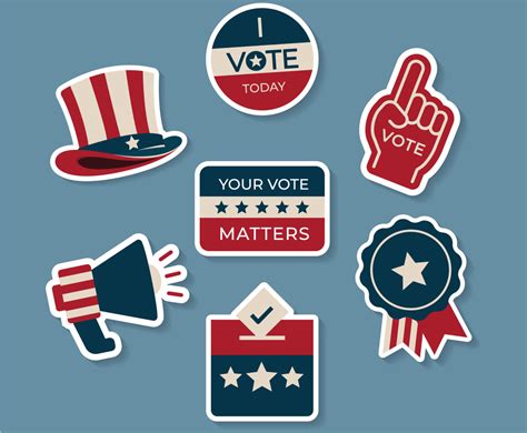 Usa Election Sticker Collection Vector Art And Graphics