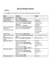 IOS Commands Docx Basic Cisco IOS Router Commands Conventions Words In Bold Refer To The