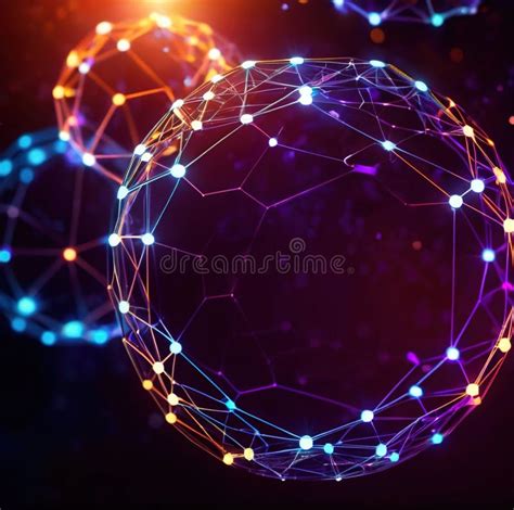 Representation Of Digital Blockchain With Glowing Energy Data