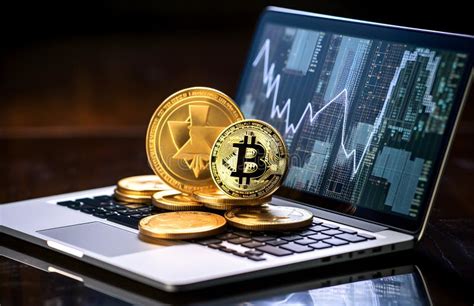 Cryptocurrency Mining Technology Gold Coins Bitcoin Symbol Stock Illustration Illustration