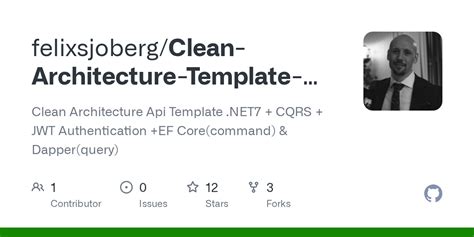 Github Felixsjobergclean Architecture Template Aspnet Clean Architecture Api Template Net7