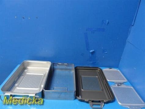 Used Aesculap Bd V Mueller Genesis Sterilization Container W Instrument Basket For Sale