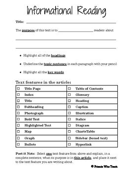 Informational Text By Friends Who Teach TPT