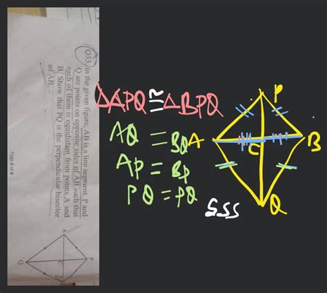 Q In The Given Figure AB Is A Line Segment P And Q Are Points On Opp