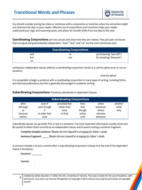 Transitional Words And Phrases Pdf