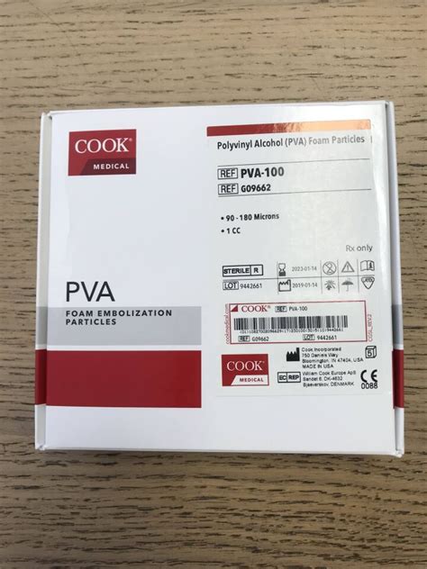 New Cook G09662 Polyvinyl Alcohol Pva Foam Embolization Particles 90