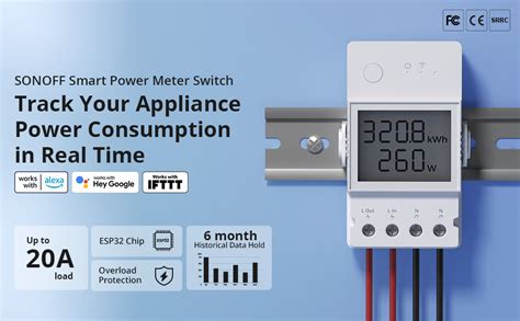 Sonoff Pow Elite Smart Home Power Meter Switch 20a Remote Control Wi Fi