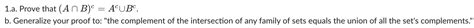 Solved A Prove That AB C AcBc B Generalize Your Proof Chegg