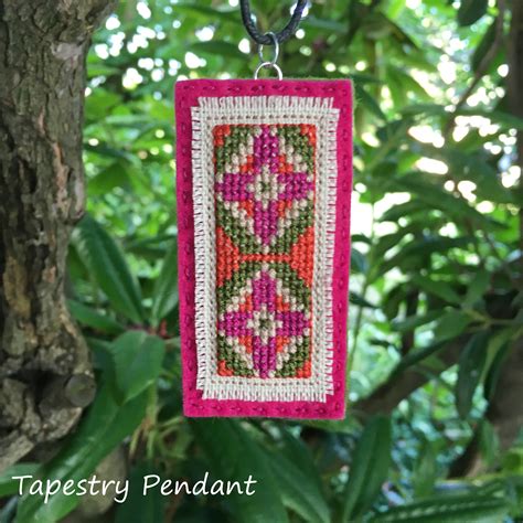 Printable Cross Stitch Tapestry Pendant