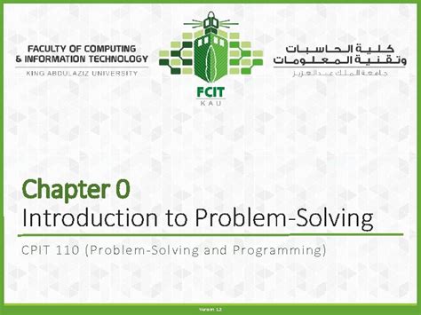 Chapter 0 Introduction To Problemsolving Cpit 110 Problemsolving