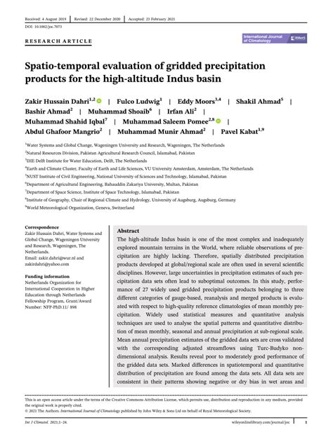 Pdf Spatio‐temporal Evaluation Of Gridded Precipitation Products For
