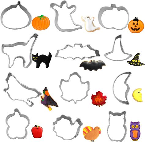 Halloween Cookie Cutters Set 12 Pieces Stainless Steel
