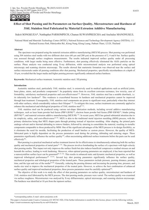Pdf Effect Of Shot Peening And Its Parameters On Surface Quality