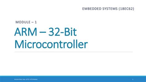 Embedded Systems 18ec62 Arm 32 Bit Microcontroller Module 1 Pdf