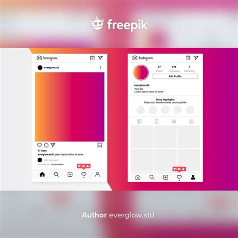 Instagram 피드 및 사용자 프로필 템플릿 프리미엄 벡터 Premium Vector Freepik Vector Infographic Banner Frame