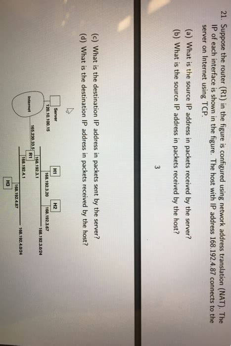 solved 21 suppose the router r1 in the figure is