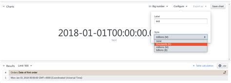 regression we can select style for bignumber charts with date metrics