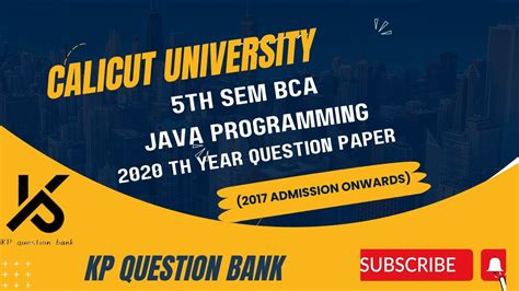 5th Sem Bca Java Programming 2020th Year Question Paper Youtube