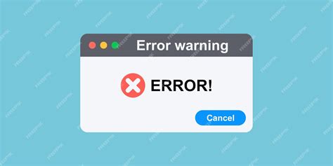 Premium Vector Window Error Warning Message In Screen Popup Message