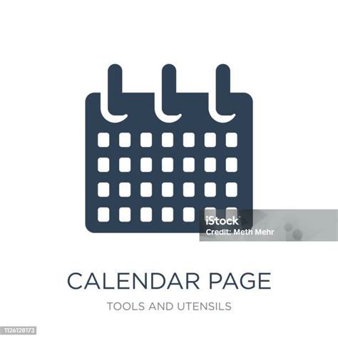 흰색 바탕에 캘린더 페이지 아이콘 벡터 캘린더 페이지 유행 가득 아이콘 도구와 식기 컬렉션 캘린더 페이지 벡터 일러스트 레이 션 0명에 대한 스톡 벡터 아트 및 기타 이미지