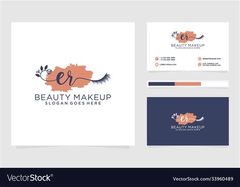 Initial Er Feminine Logo Collections And Business Vector Image