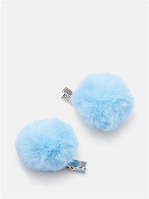 2pk Fluffy Slide Clips
